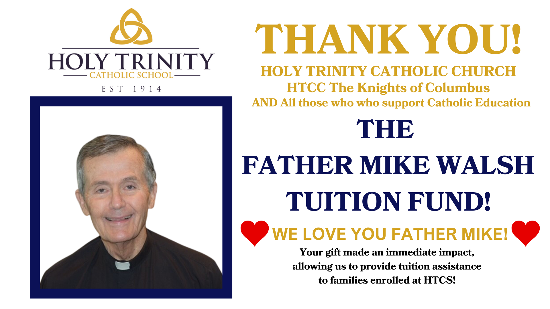 Father Mike Tuition Assistance Fund - Holy Trinity Catholic School